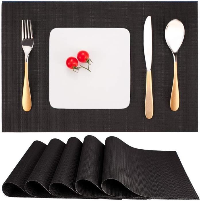 Lot de 6 Sets de Table - Tissé Lavable Napperons pour Cuisine - Résiste ...