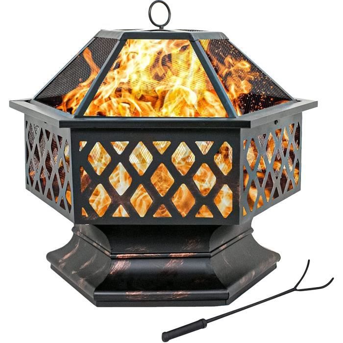 Foyer extérieur pour Le Jardin,Fire Pit, Foyer extérieur Hexagonal de ...