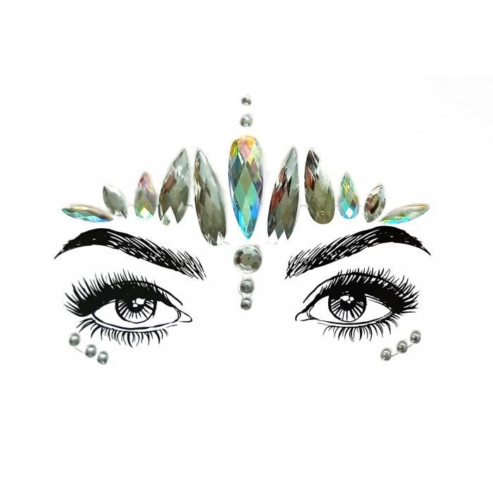 Corps - Tatouage,Lot d'autocollants de tatouage temporaire en strass, 1 ...