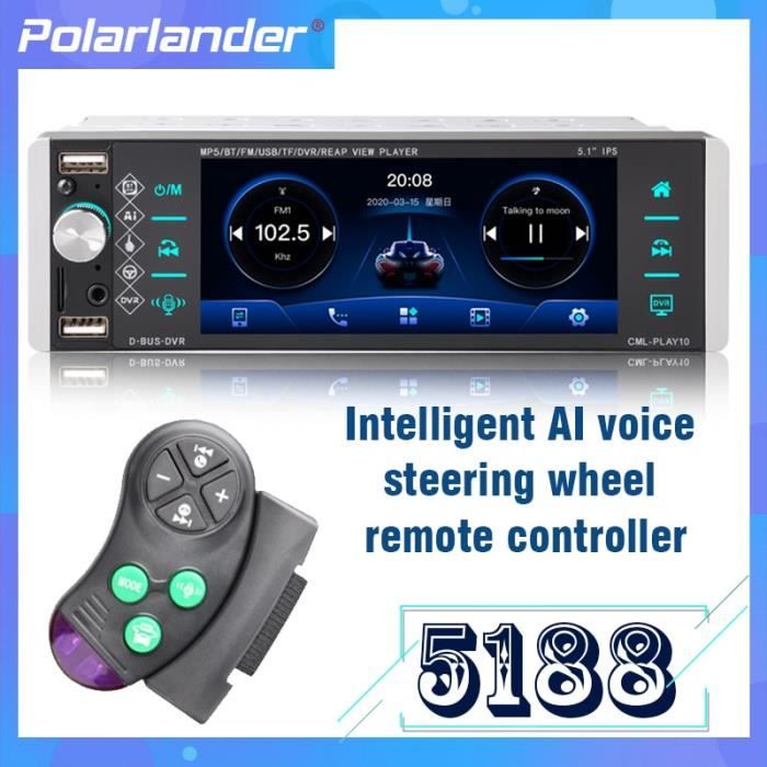 Couleur 5188 Autoradio avec lecteur Mp5 tactile, 5188 pouces, 1din ...