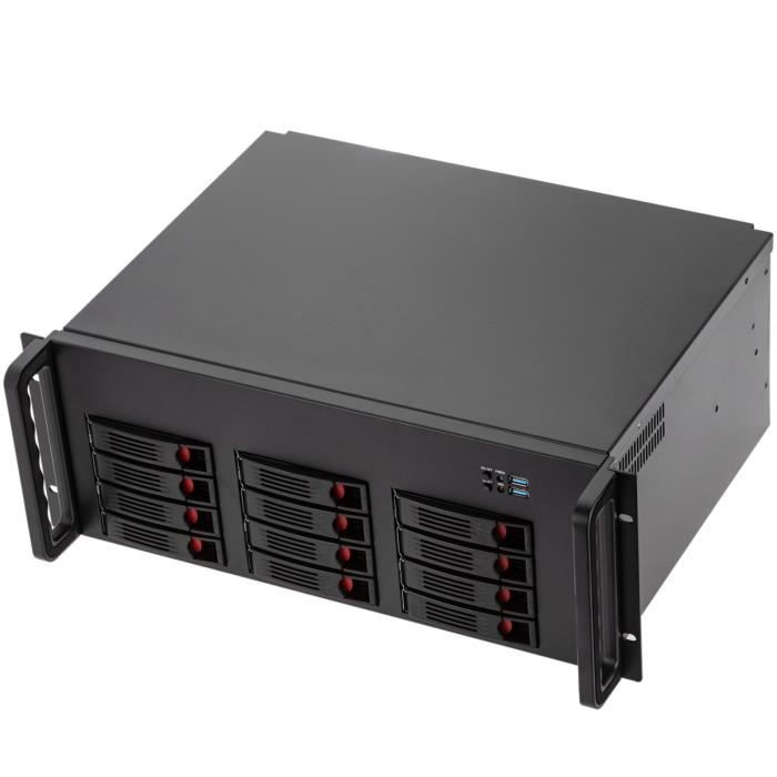 CableMarkt - Châssis rack IPC pour ordinateur couleur aluminium noir 4u ...