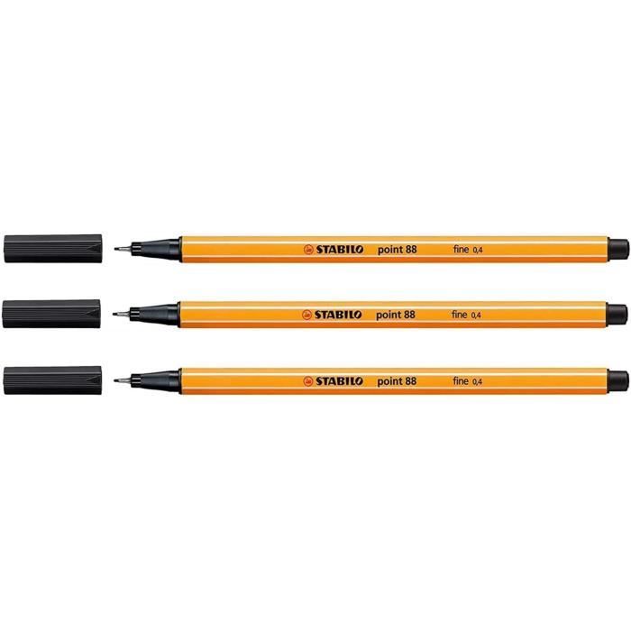 Lot De 3 Stylos Feutre Point 88 Pointe Fine 0,4 Mm Noir[n418 ...