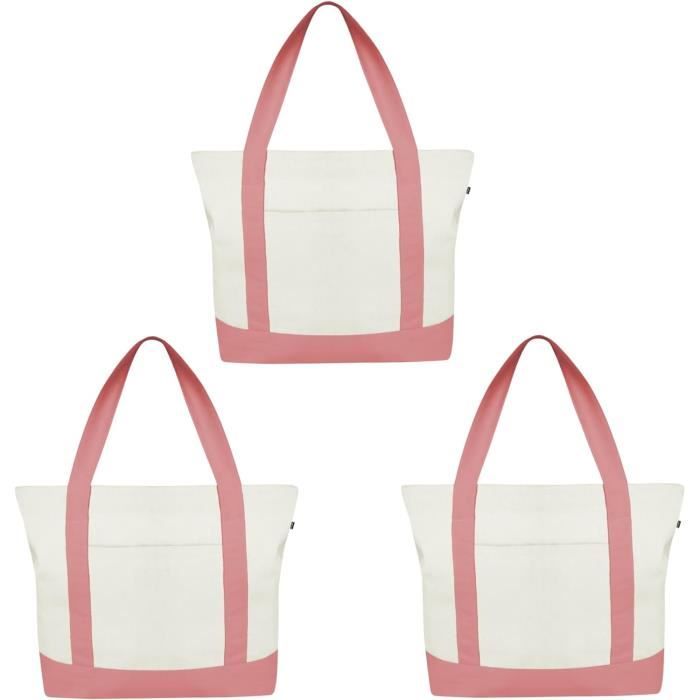 Ecoright Canvas Tote Bag For Women With Zip & Inner Pocket, 100% ...