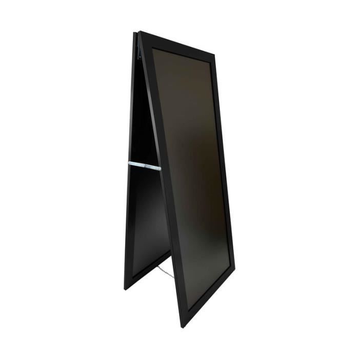 Grand chevalet stop trottoir avec cadre bois couleur noir dimensions ...