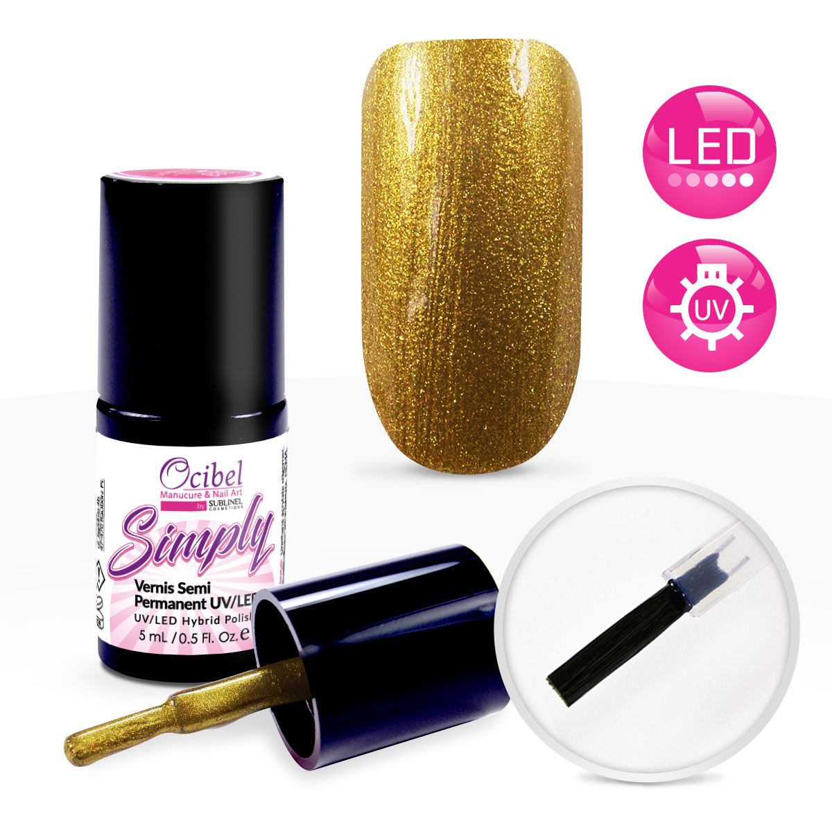 Vernis Semi Permanent UV / LED 5ml - Or Métallisé #2371 - Cdiscount Au ...