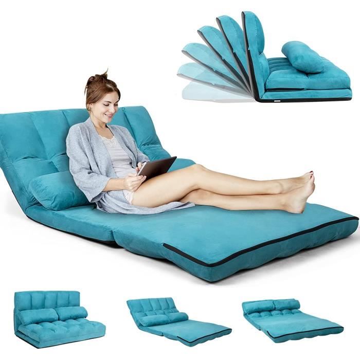 RELAX4LIFE Chauffeuse 2 Personnes Pliable Dossier Réglable 90°-180° de ...