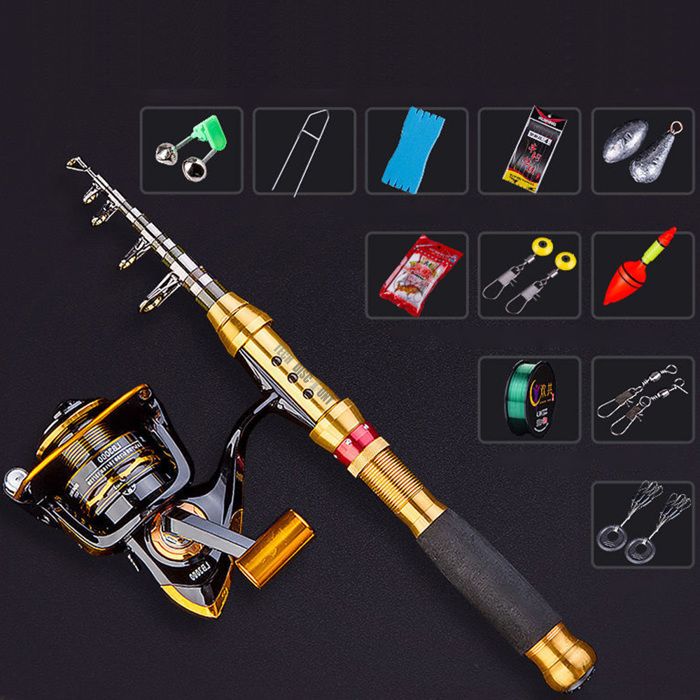Cannes à pêche TD® Canne à pêche de 2,7 m 3000 roues en métal Facile à ...