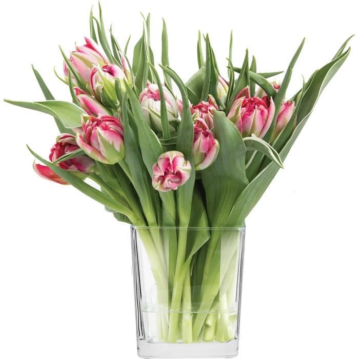 Vase Transparent Decoration Recipient En Verre Pour Bouquet De Fleurs ...