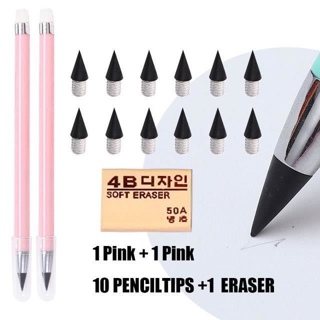 CRAYON GRAPHITE,Set C-2-10-1--Crayon effaçable éternel 2 + 11 pièces ...