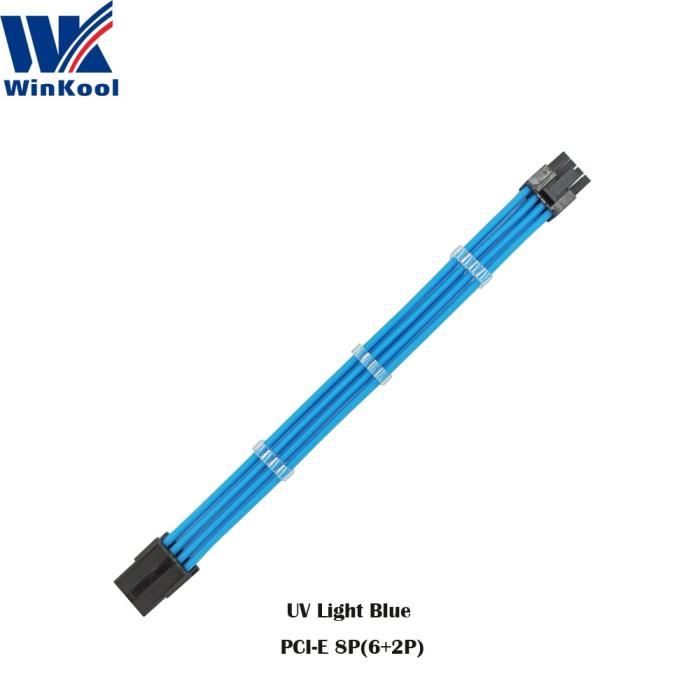 UV Light Blue-900mm -Câble d'alimentation pcie à 8 broches,18 AWG ...