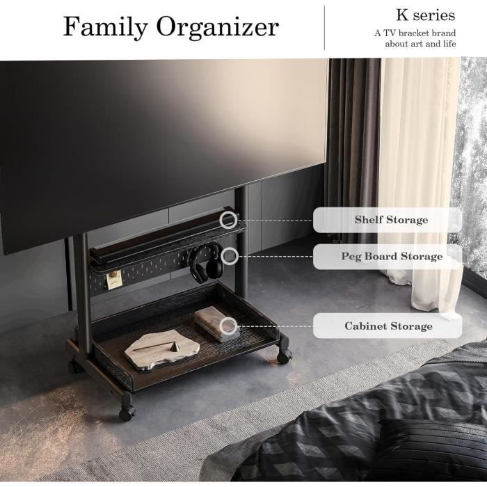 Support TV universel sur roulettes pour téléviseurs de 40 à 85 pouces ...