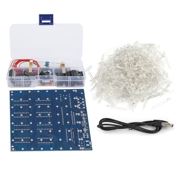 Kit de Lumineux LED DIY 3D 8x8x8 Blanc LED Bleu Ray - Cdiscount Bricolage