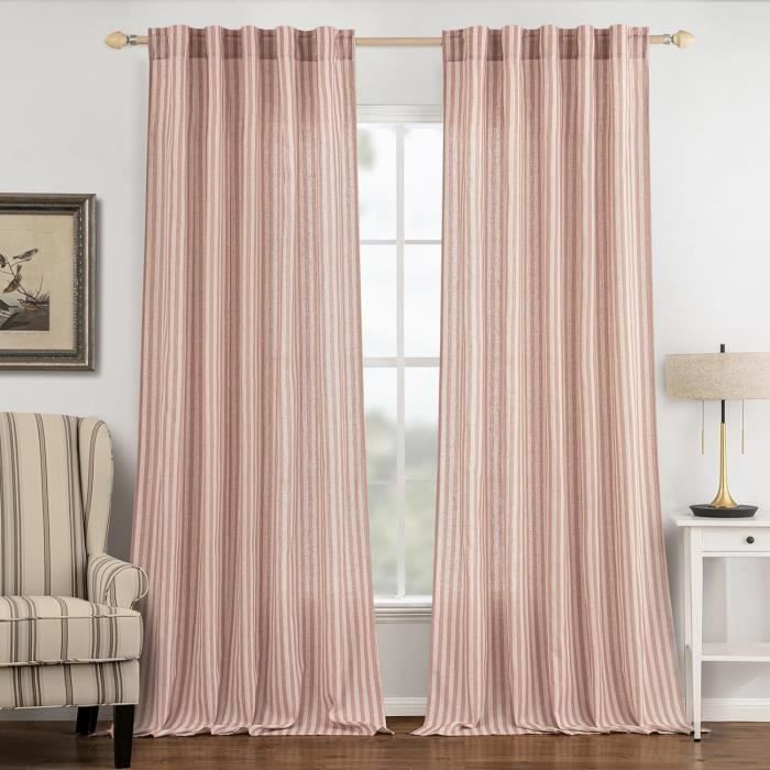 Rideaux À Rayures Verticales Rose Classiques Pour Salon, Rideaux ...