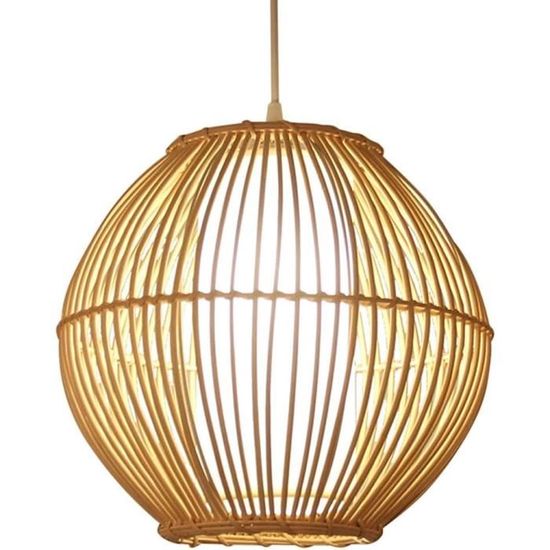 Suspension En Rotin De 11 Po Abat-Jour En Osier De Bambou Antique ...