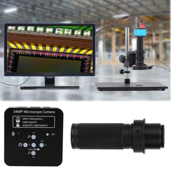Zerone Caméra industrielle Microscope électronique à objectif 34mp 120x ...