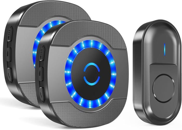 Sonnette sans Fil Exterieur Etanche,Étanche 300m Sonnette Electronique ...