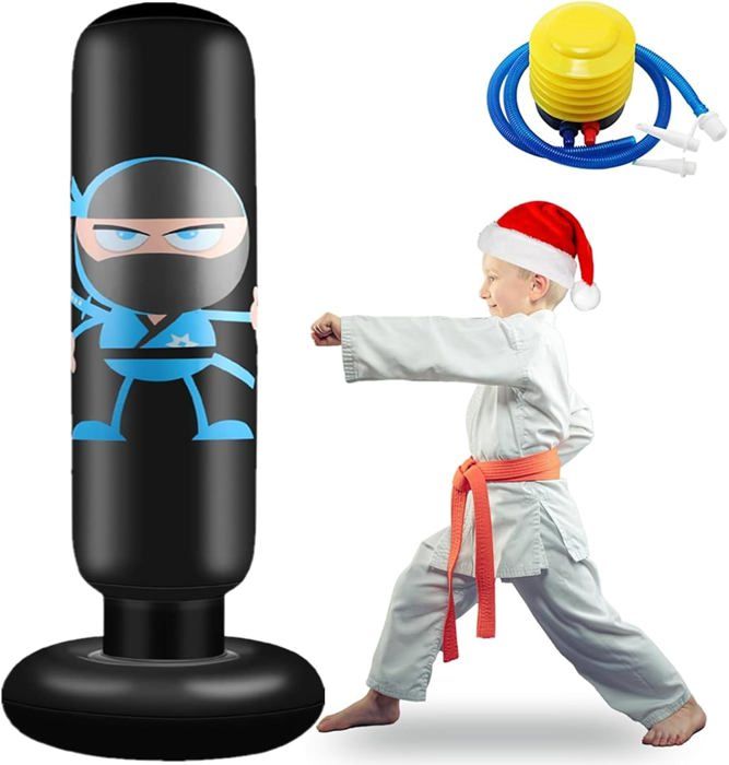 Sac de Boxe Gonflable Sac de Frappe sur Pied pour Enfant Fitness de ...