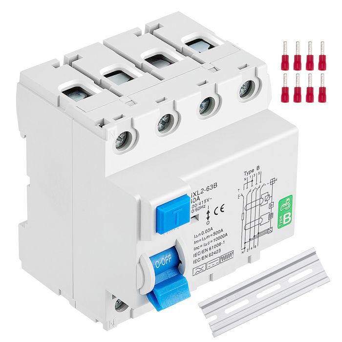 Disjoncteur différentiel FI 40 A 30 mA 4 pôles, disjoncteur FI type B ...