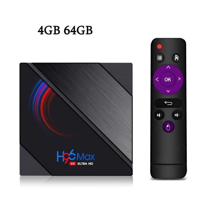 Ue Plug - 4 Go 64 Go - Plus récent Intelligent H96 Max H616 Android 10.0 Boîte de télévision ...