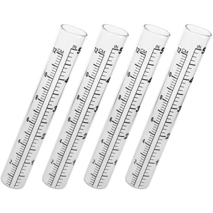 Lot De 4 Tubes De Mesure De L eau De Pluie En Verre Transparent Pour Lot De 4 Tubes De Mesure De L eau De Pluie En Verre Transparent Pour