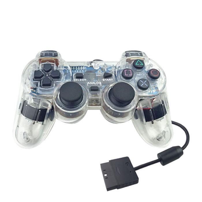 Manette de jeu clair de remplacement transparent PS2 Controller pour ...