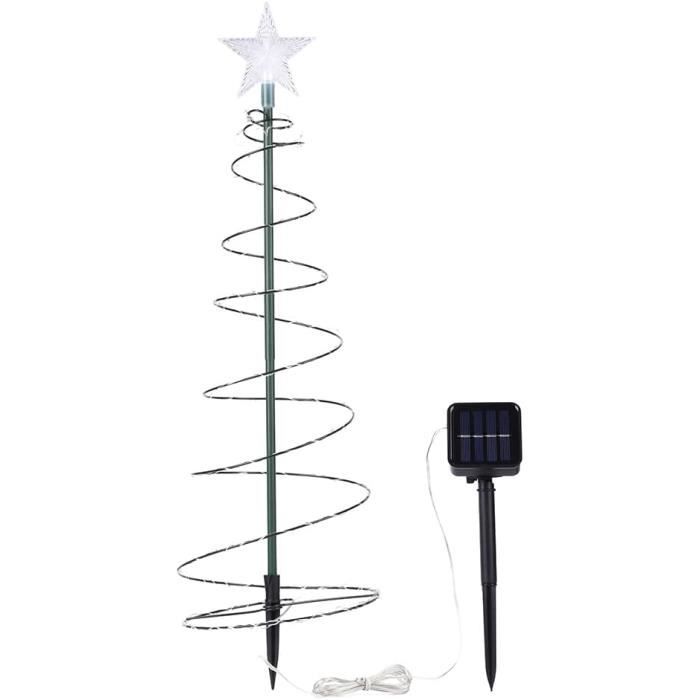 Guirlande Lumineuse Solaire Créative Étanche Pour Sapin De Noël - Pour Extérieur, Jardin, Cour ...