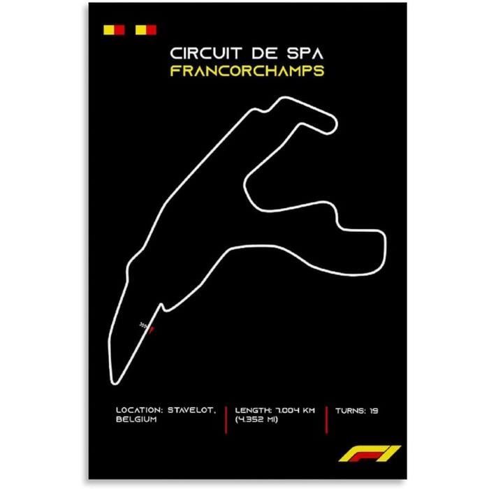 Spa-Francorchamps Circuit Raceway Racing F1 Poster Pour Chambre ...