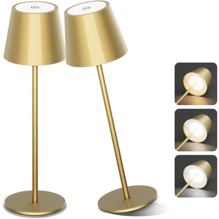 Lampe de table sans fil,lampe de table à piles LED, 6000mah,lampe de table à piles tactiles à 2 ...