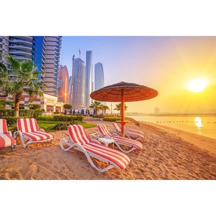 Papier Peint Photo INTISSÉ-(205202)-PLAGE D'ABU DHABI-300x223cm-6 lés ...