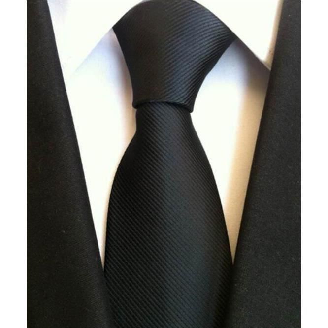 La couleur noire Cravate en soie pour homme, classique, à pois, col ...