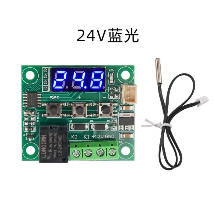 Thermomètre,Thermostat numérique LED, DC 5V 12V 24V W1209, contrôleur de température ...