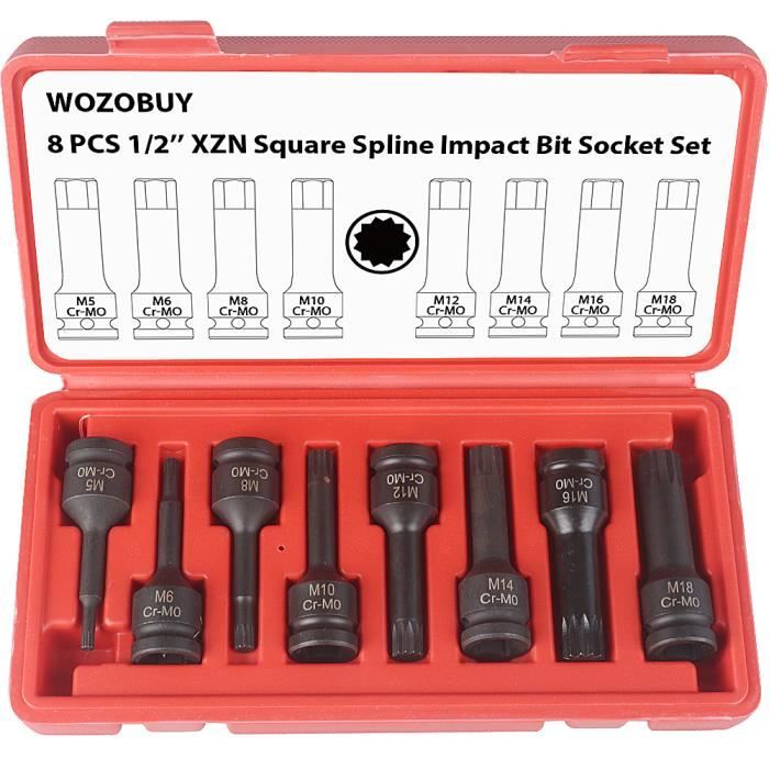 Mèche cannelée XZN - Jeu de 8 douilles Allen ou Torx ou 8 mèches XZN à ...