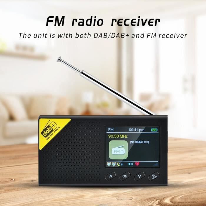 Radio numérique Portable DAB DAB et récepteur FM léger et Rechargeable compatible Bluetooth pour ...