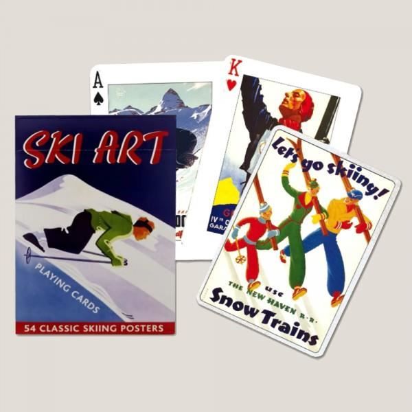Cartes à jouer illustrées sur le ski rétro - - Cdiscount Jeux - Jouets