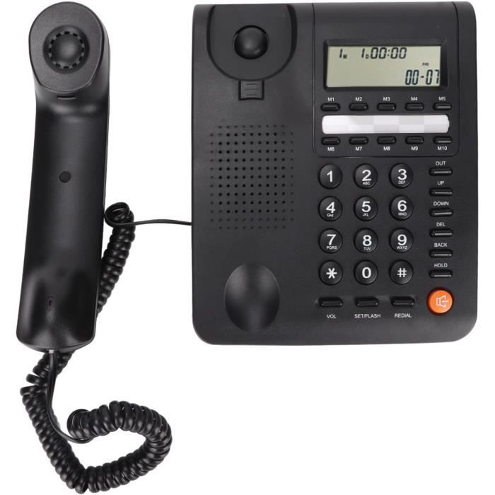 Téléphone Fixe Filaire,Dtmf Fsk Téléphone Fixe Filaire De Bureau,Avec Réveil,Affichage De L'Id D ...