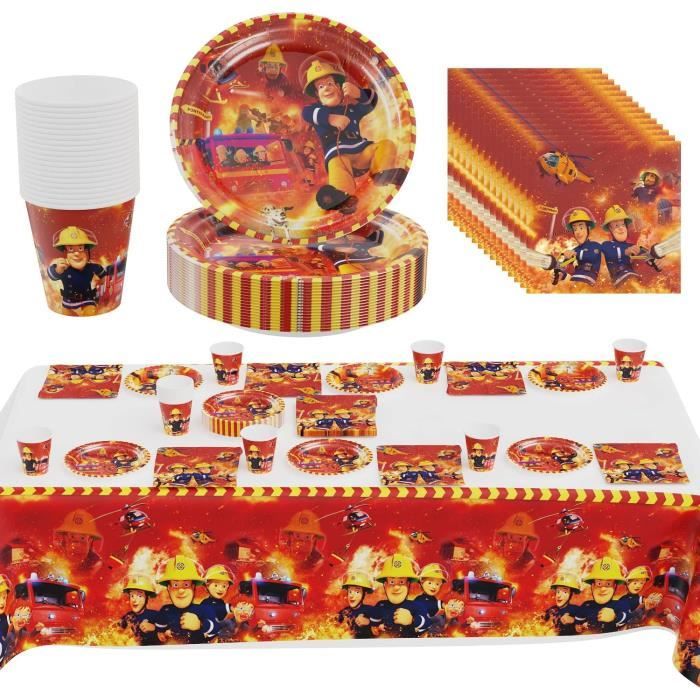 Vaisselle De Fête, Kit De Fête D'Anniversaire 61 Pièces, Assiette, Tasse, Nappe, Serviette ...