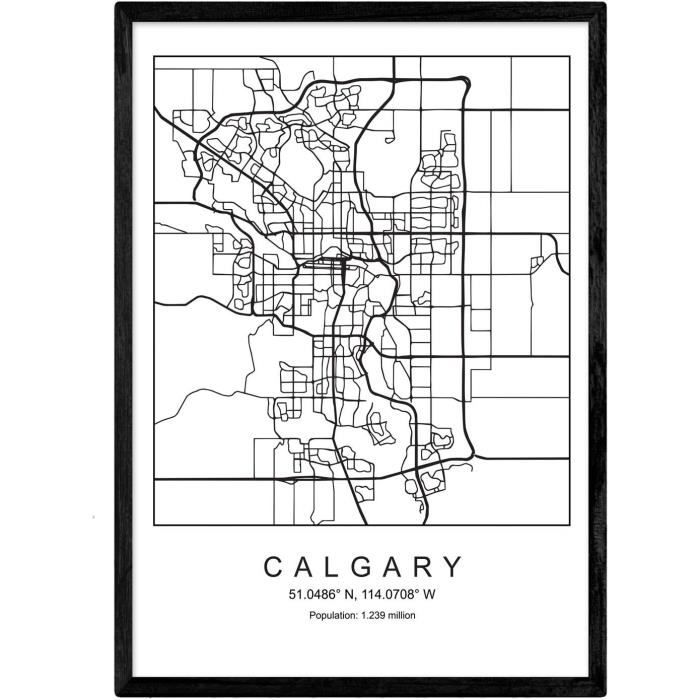 Feuille Plan De Ville Calgary. Photos, Impressions Et Affiches Pour Le ...