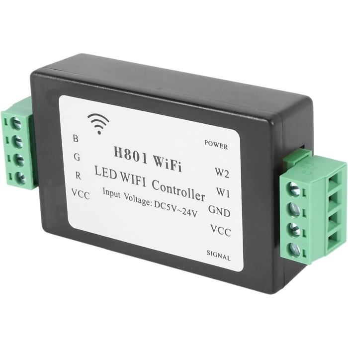 H801 RGBW LED Contrôleur WiFi LED RGB Contrôleur DC5-24V Entrée pour ...