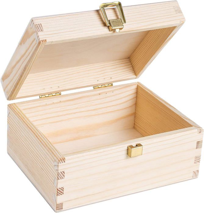 Creative Deco Boite de Rangement en Bois avec Fermoir | 21,4 x 13,8 x ...