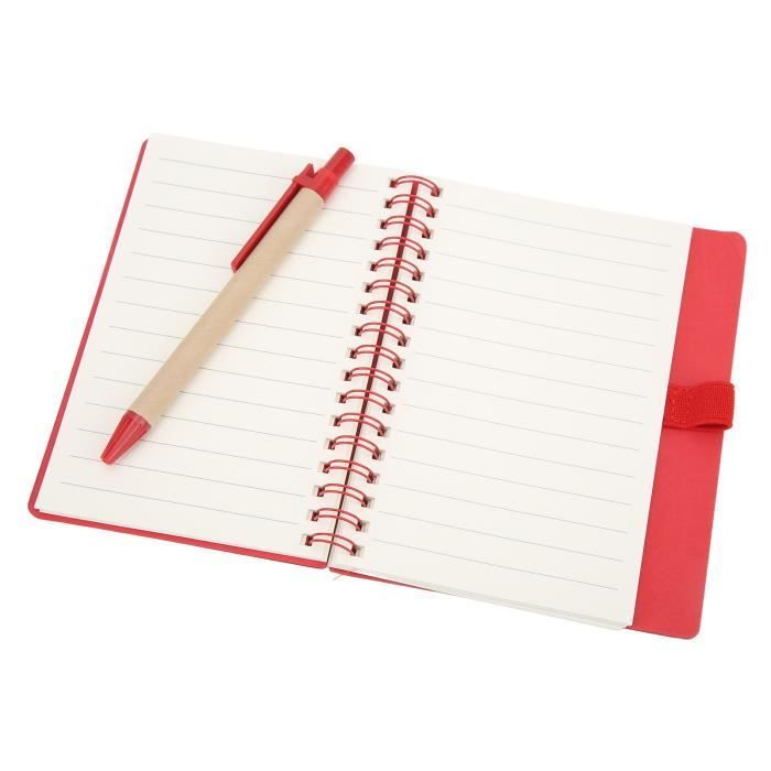 KIMISS Cahier Bloc-notes portable en cuir à double bobine pour étudiant ...