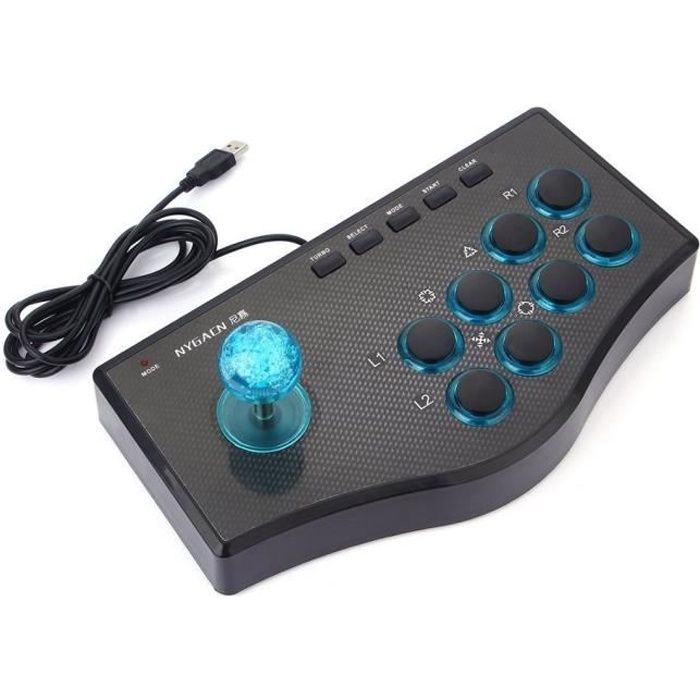 3 In 1 USB Wired Game Controller Arcade Fighting Joystick Stick For PS3 ...
