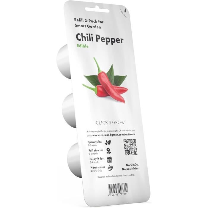 Click & Grow Recharges Pour Jardinière Smart Herb Garden Piment Pack De ...
