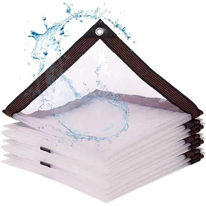 Bâche en PVC Transparent Imperméable avec œillets - Bâche de Protection ...
