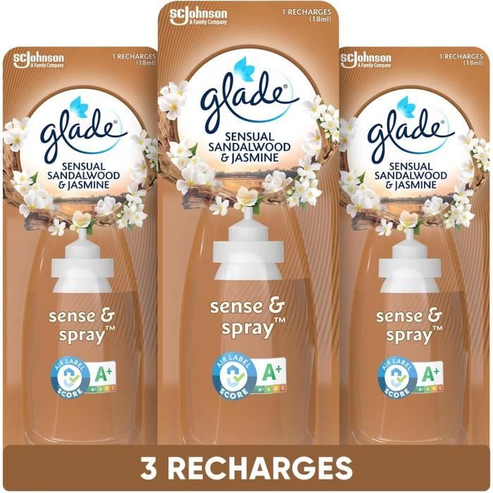 Glade Sense Spray Recharges Sensual Sandalwood Jasmine - Diffuseur de ...
