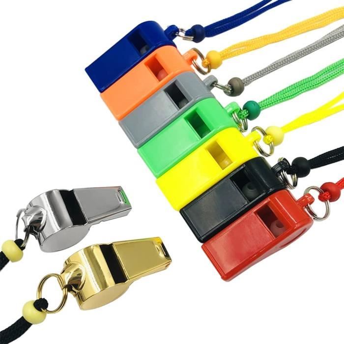 SENHAI Lot de 9 sifflets d'arbitre de sport avec cordon, sifflet en ...