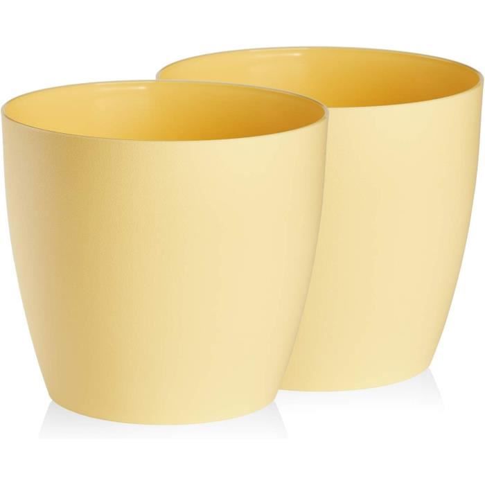 Pot De Fleurs, Pot De Plantes En Plastique, Lot De 2, Forme Ronde ...