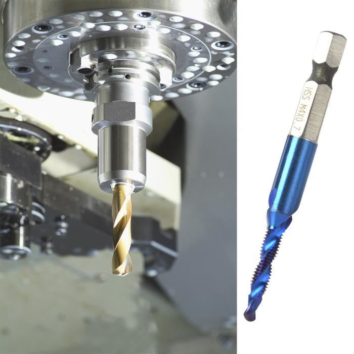 VBESTLIFE Foret à tarauder Acier à grande vitesse plaqué bleu 6,35 mm ...