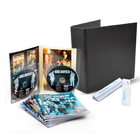Pack de rangement DVD - 50 Double pochettes DVD, 2 Classeurs, 50 Bandes ...
