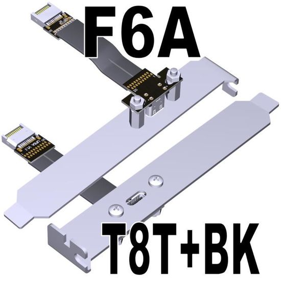 F6A-T8T-BK-30cm Câble adaptateur USB 3.2 Gen2 Type C vers 19-20P, mâle ...