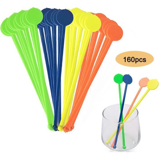 160PCS Cocktail Bâton D'agitation Spirale Boisson Remuer Swizzle Bâtons Bar Cocktail Boissons ...
